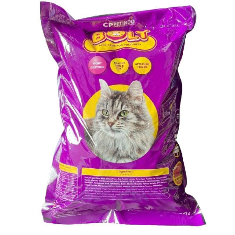 Jual Bolt Cat Tuna Kibble Ikan 1kg 1 kg Makanan Kucing Bentuk Food ...