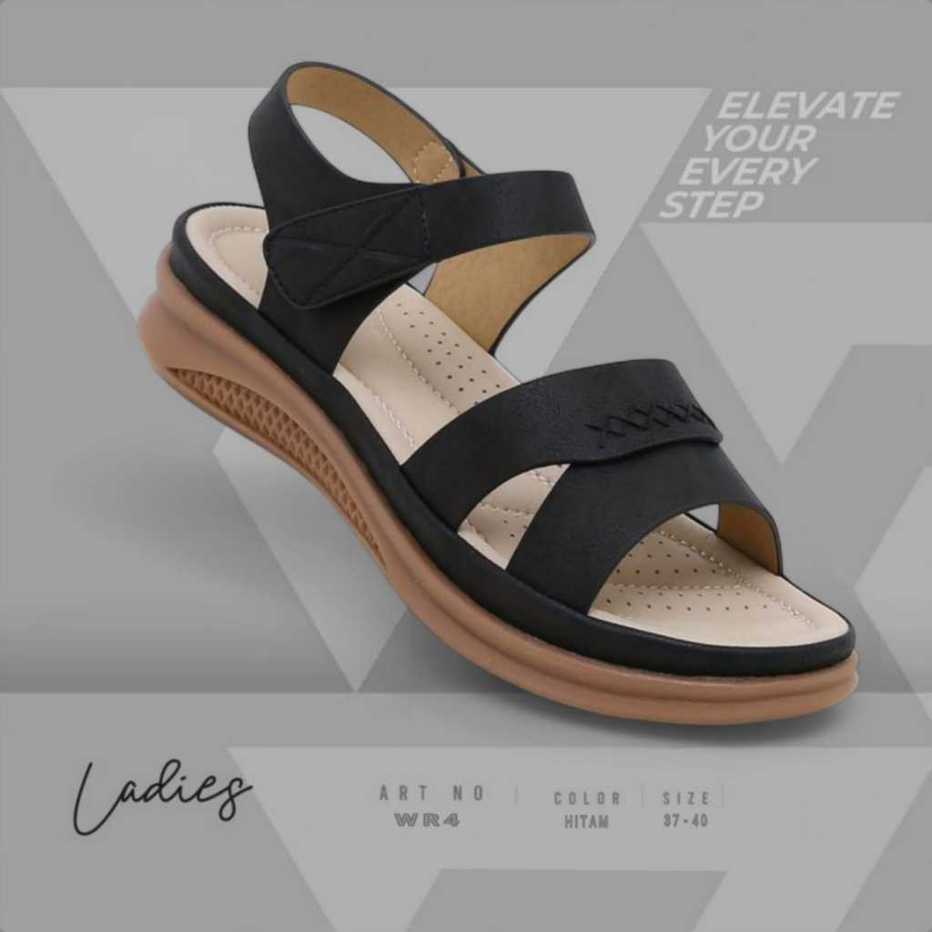 Jual Elvredo - Sandal Wanita Wedges Kulit Sintetis Premium Style Korea ...