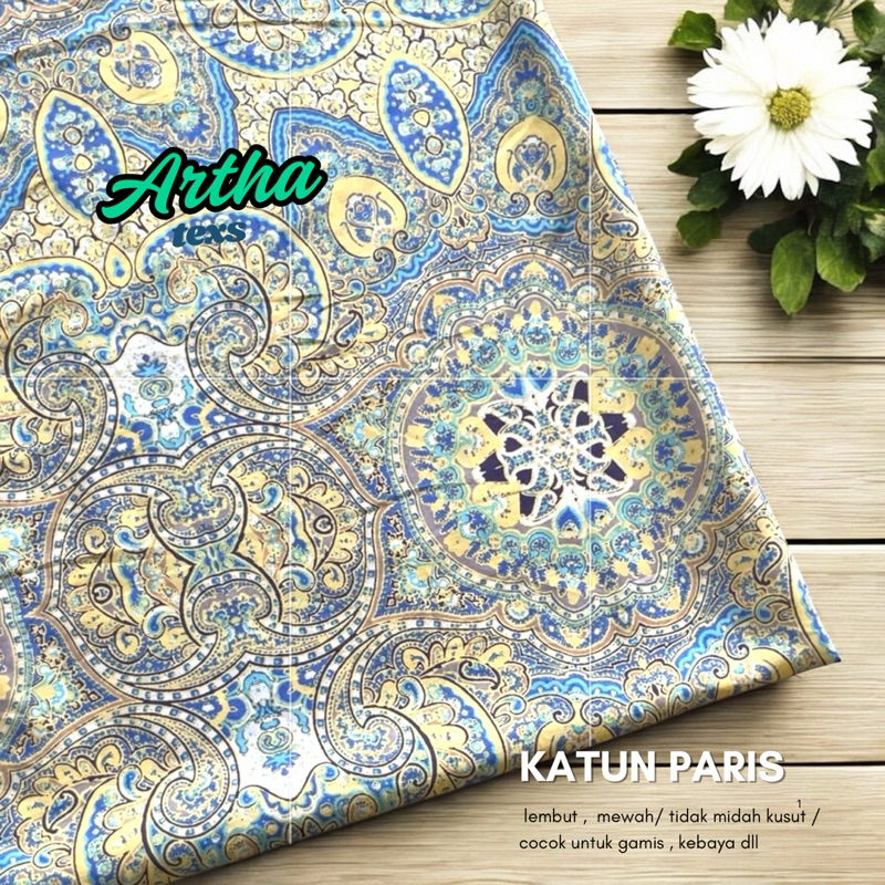 Jual kain katun paris premium motif batik / kain katun motif batik ...