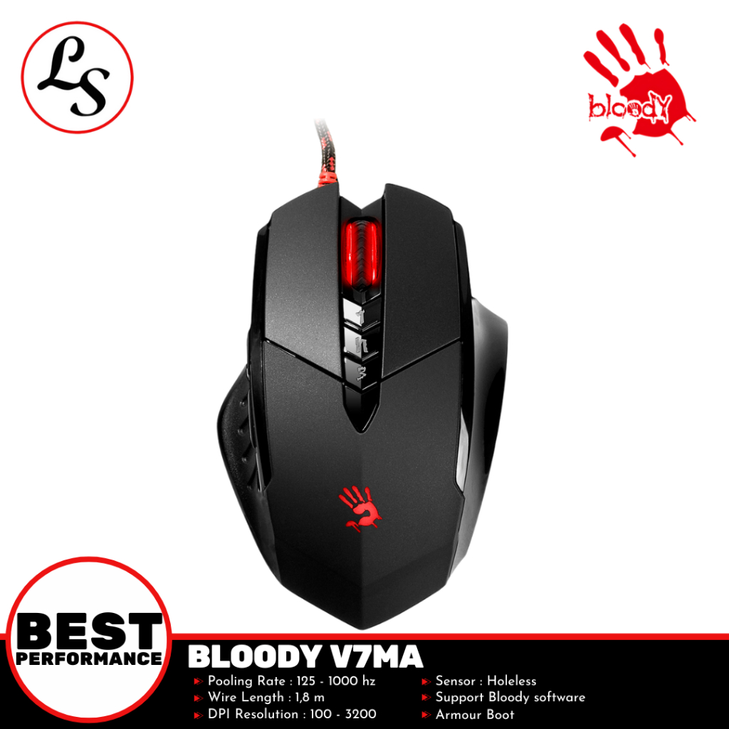 Jual BLOODY GAMING MOUSE V7MA Support Ultra Core 3 for Macro Setting ...