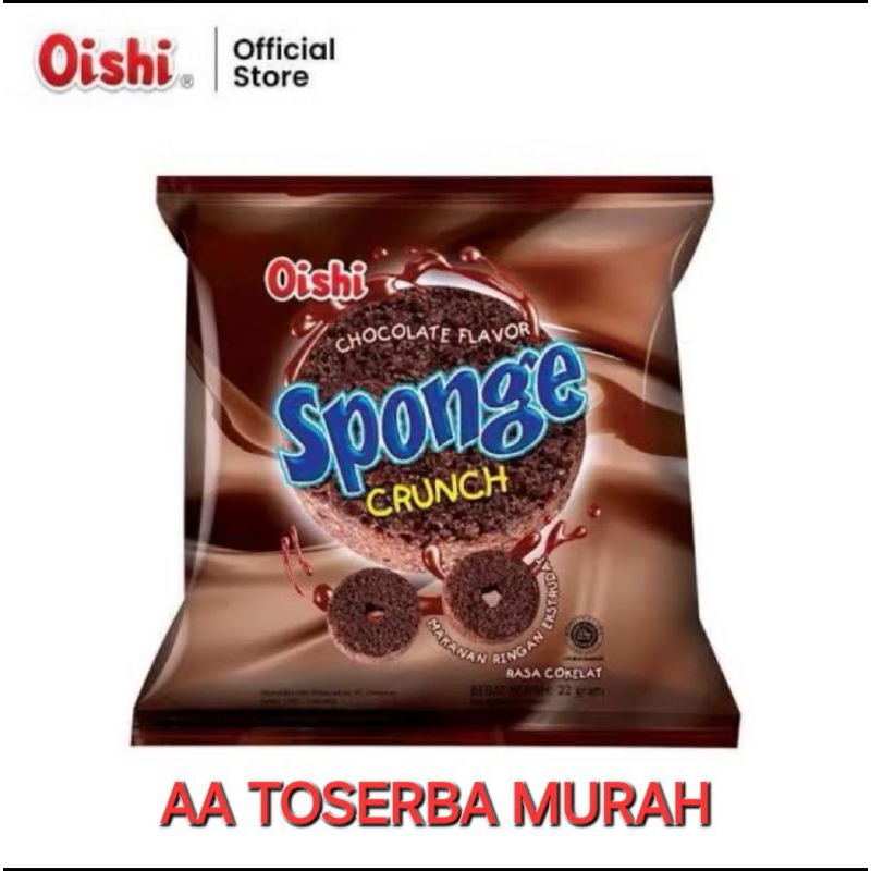 Jual SNACK SPONGE CRUNCH OIISHI RASA COKELAT/MAKANAN RINGAN/RENCENG ...
