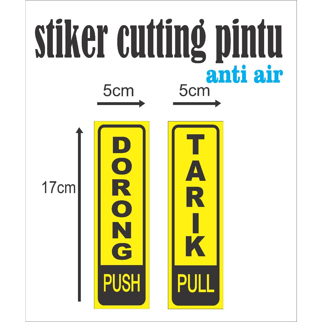 Jual stiker cutting pintu dorong dan tarik | Shopee Indonesia