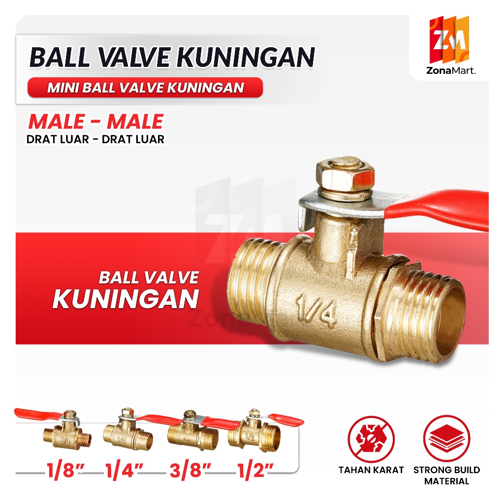 Jual BALL VALVE |Stop Kran/ Keran Angin Kompresor Drat Luar Male to ...
