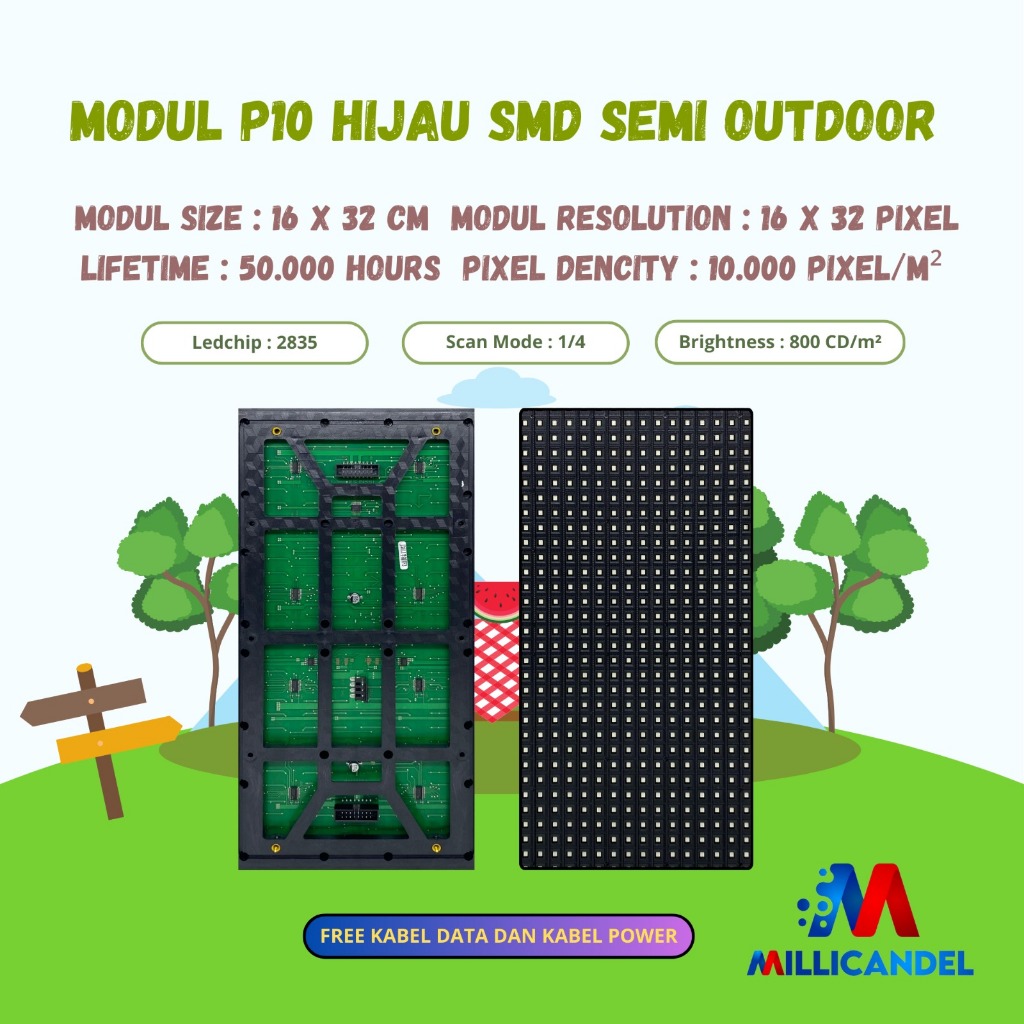 Jual PANEL MODUL MODULE P10 HIJAU SMD OUTDOOR SINGLE COLOR | Shopee ...