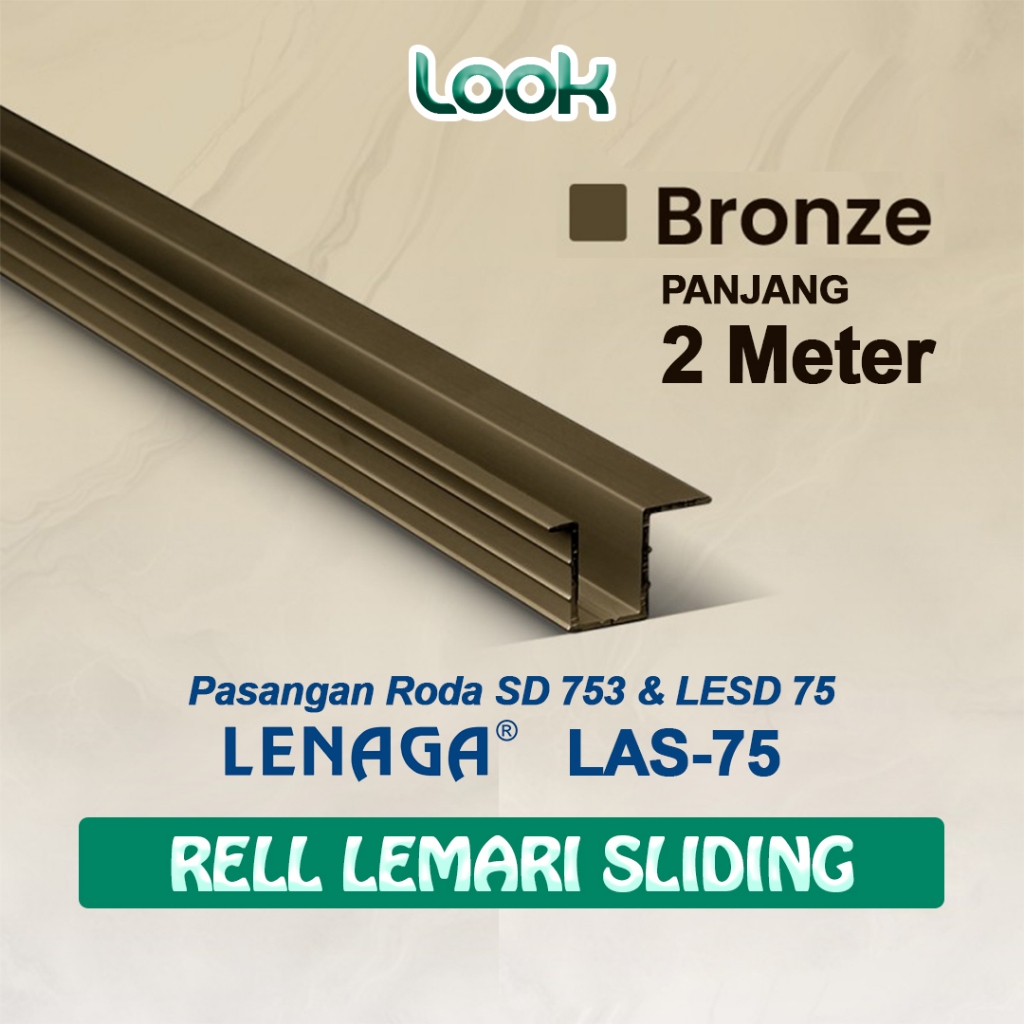Jual [ 2 Meter ] Rel Pintu Lemari Sliding LAS - 75 Tanam Lenaga 2 Meter | Pintu Lemari Sliding ...