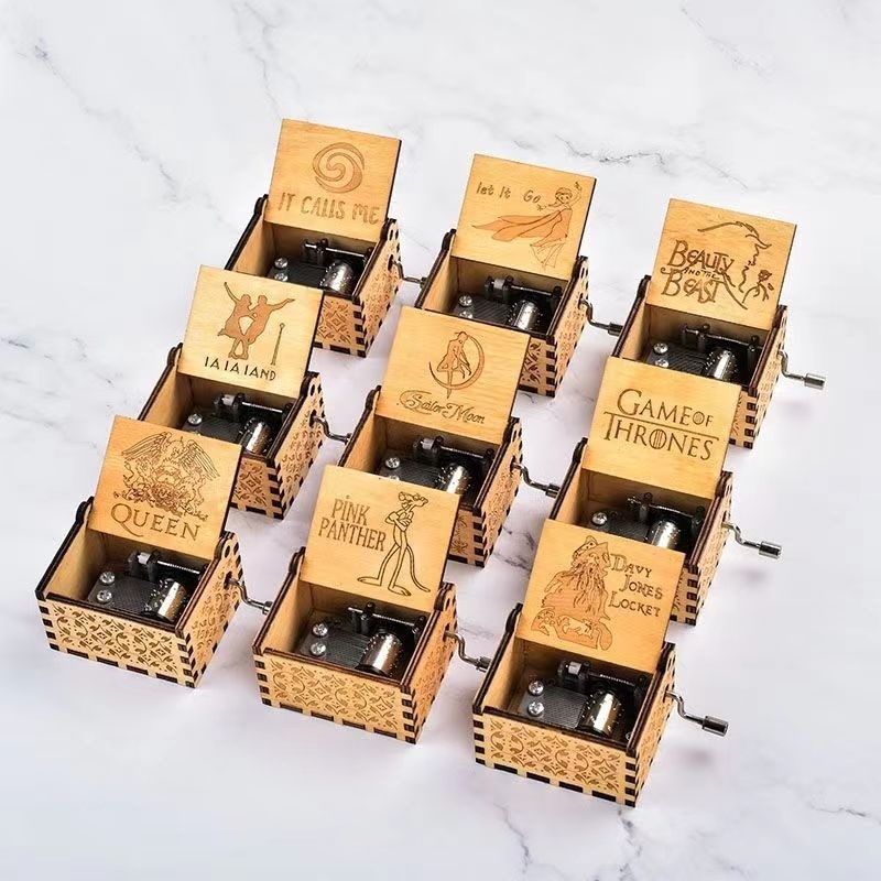 Jual WOODEN MUSIC BOX VINTAGE DIPUTAR MANUAL KOTAK MUSIK KAYU ROMANTIS ...