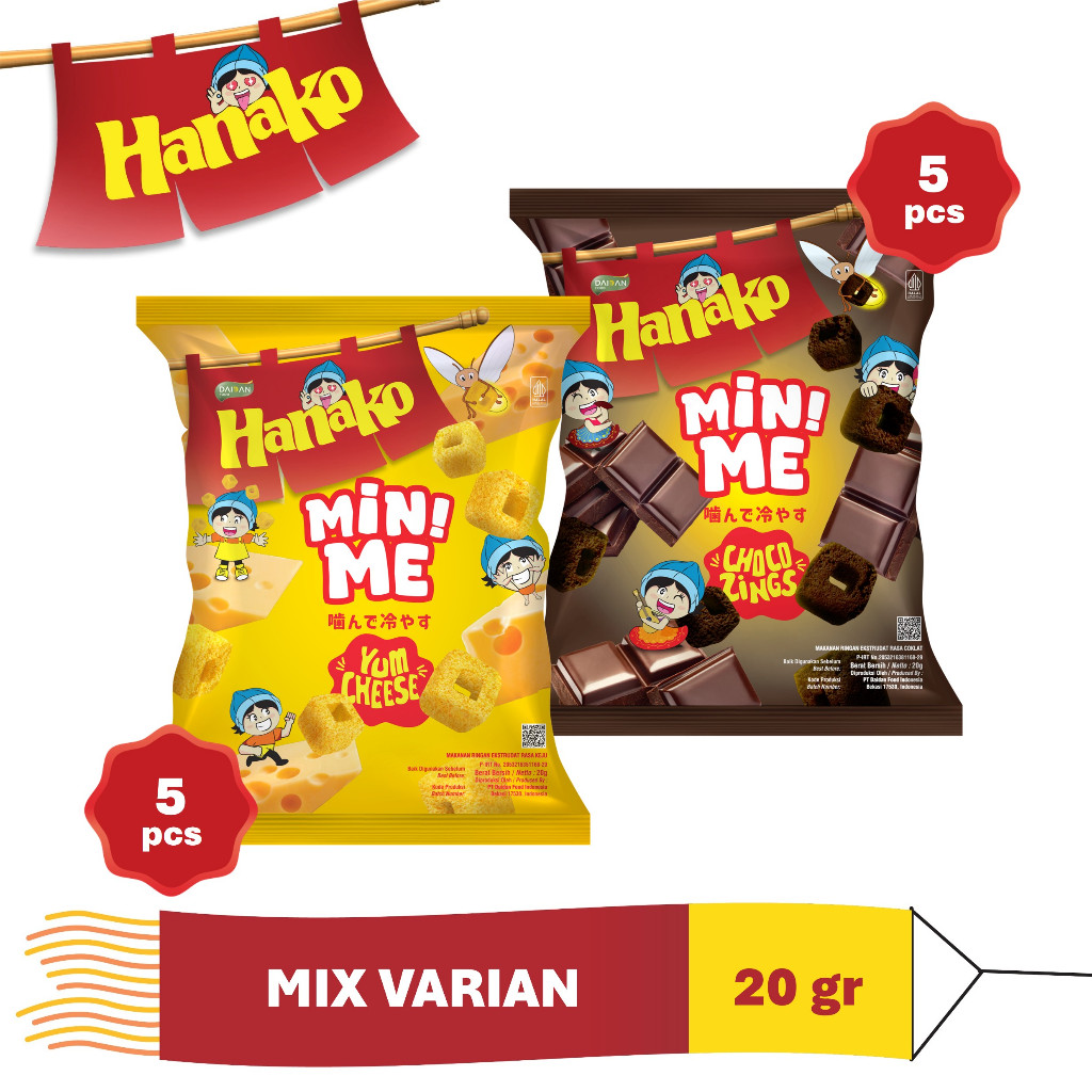 Jual Hanako Snack Mini Me Mix Varian 10 x 20 gr | Shopee Indonesia