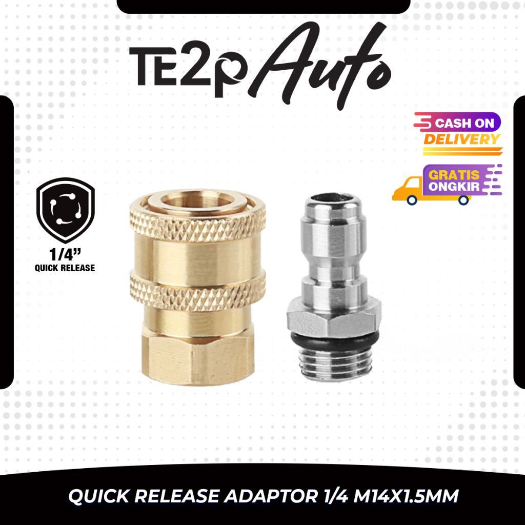 Jual Te2p Auto Quick Release Adaptor Set 2pcs M14 1/4" - Sambungan ...
