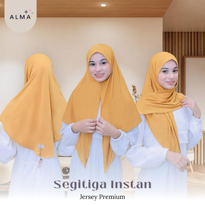Jual Hijab Segitiga Instan Jersey By Alma || Segitiga polos Instant ...