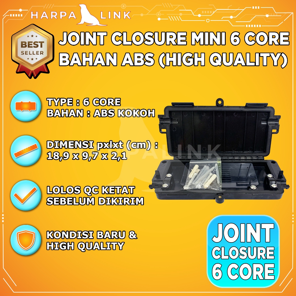 Jual Joint Closure Mini 6 Core Fiber Optic Bahan ABS / Joint Closure 6 ...