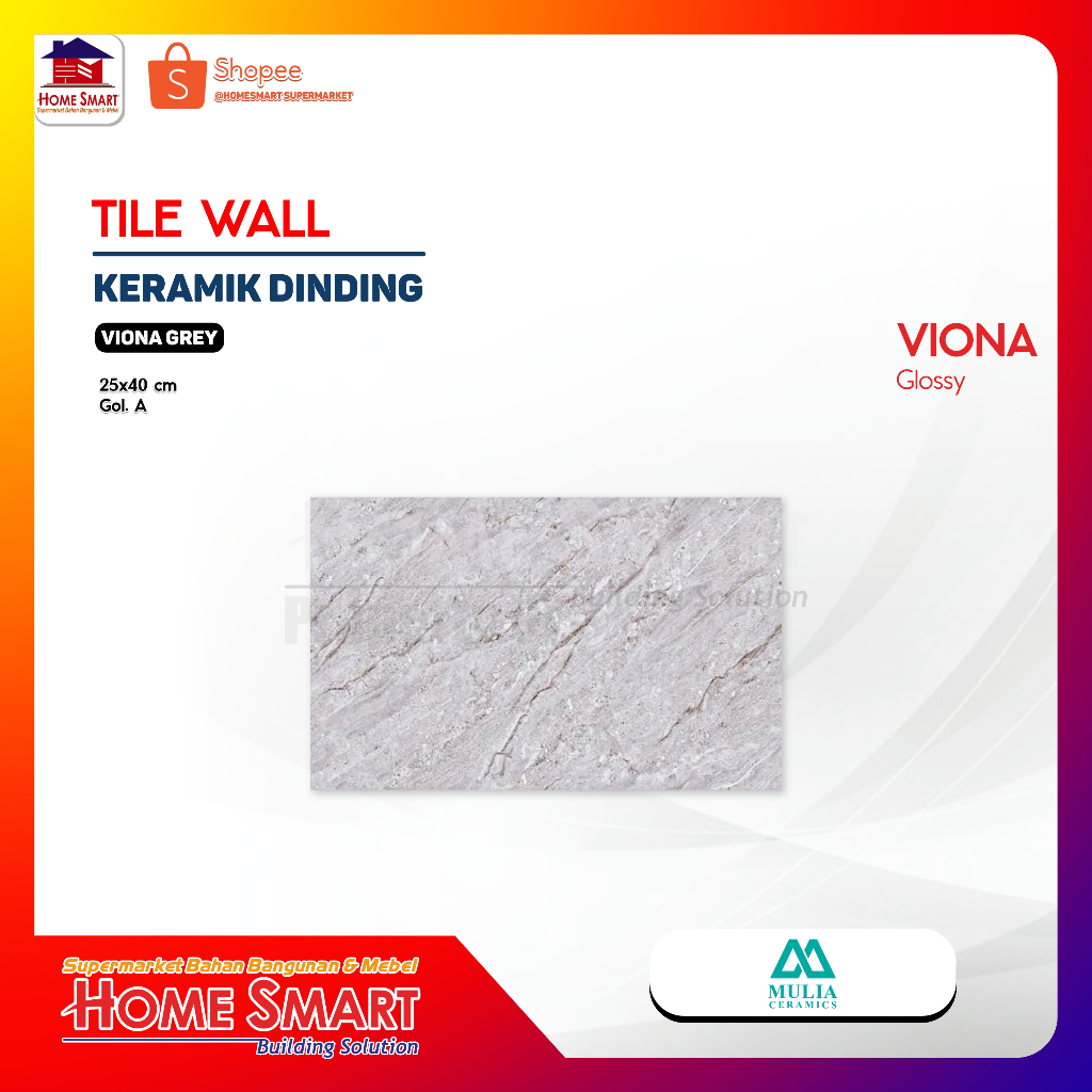 Jual Keramik Dinding Kilat Mulia Accura 25x40 Viona Grey Kw1 | Shopee Indonesia