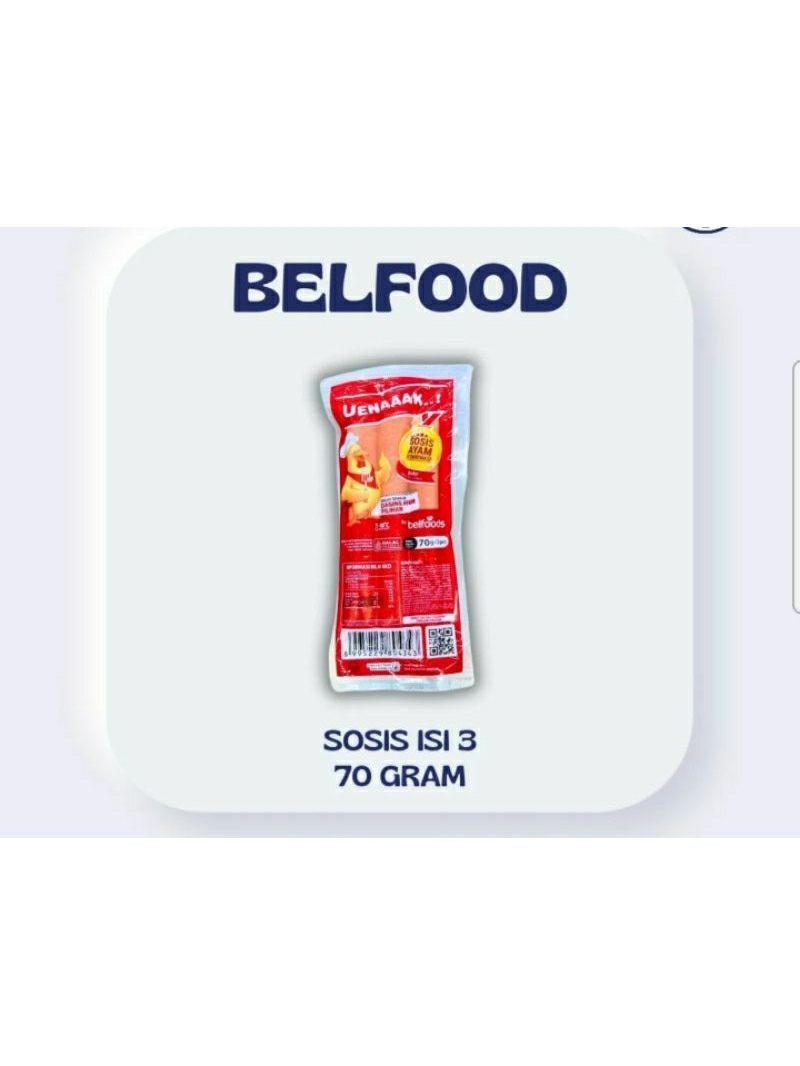 Jual Belfoods Sosis Ayam 70 gram (3 psc) | Shopee Indonesia