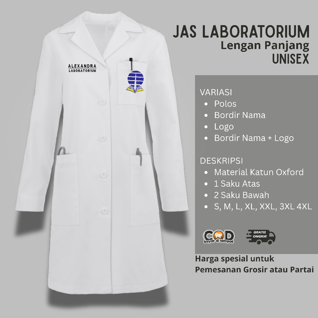 Jual Jas Lab Lengan Panjang - Unisex TUGRO | Shopee Indonesia