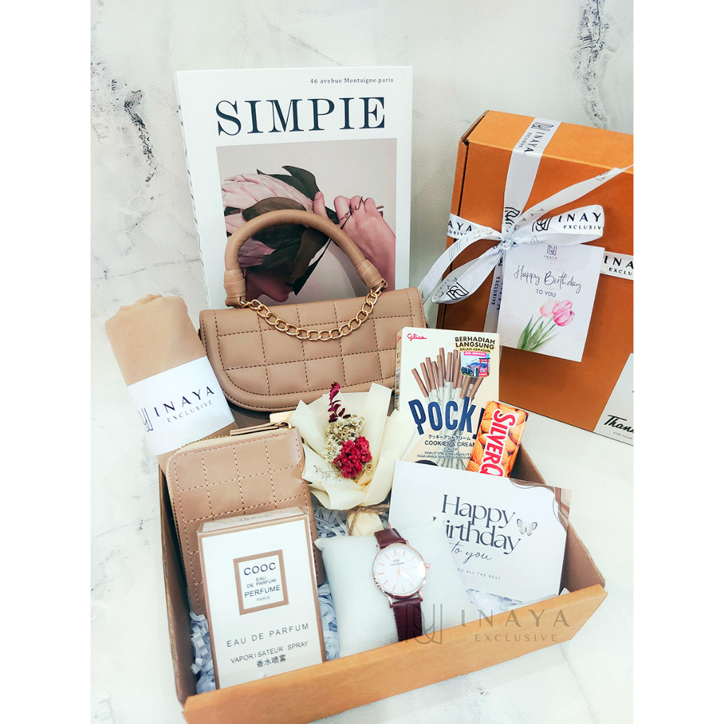 Jual INAYA Hampers Cewek Mocca Series Premium Aesthetic Gift Box Hadiah ...