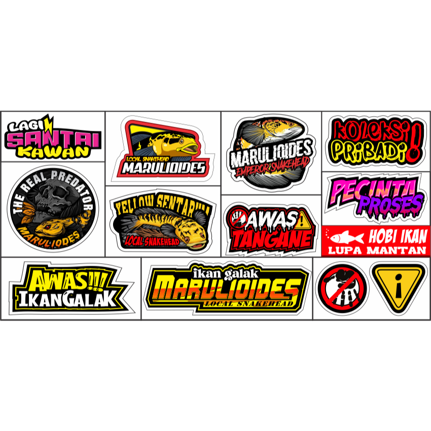 Jual STIKER MINI IKAN GALAK PREDATOR/IKAN CHANNA - 1PACK | Shopee Indonesia