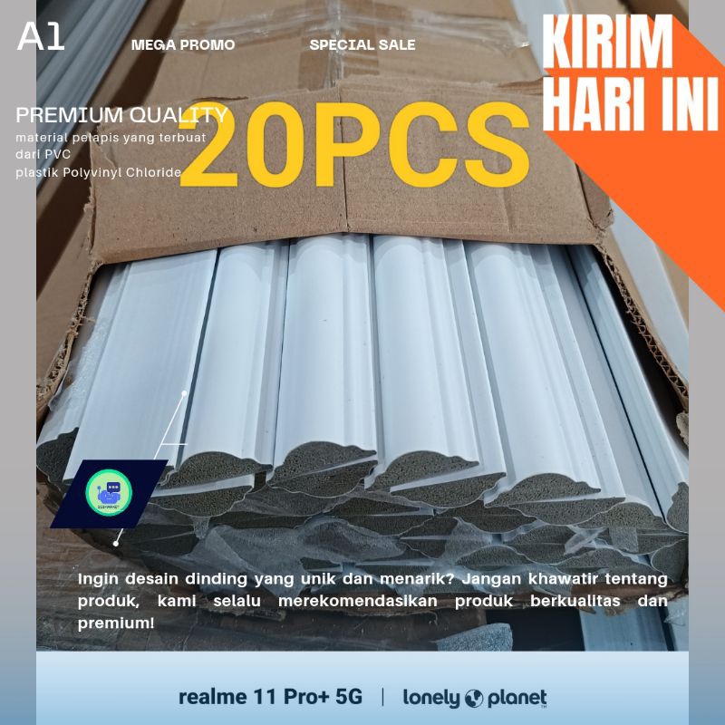 Jual 20 Pcs - Molding dinding pvc Lebar 4cm x 3meter harga grosir/list ...