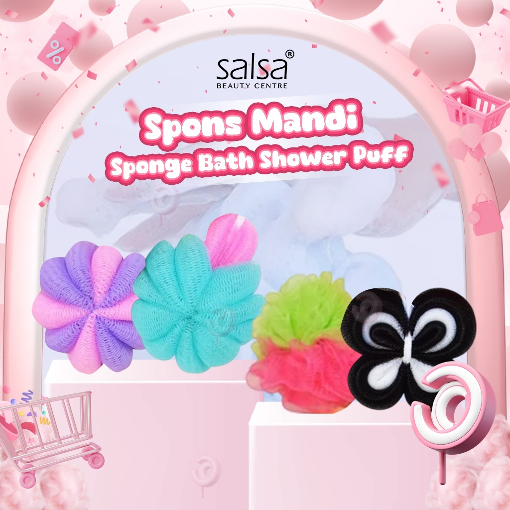 Jual SALSA - SPONGE BATH SHOWER PUFF ( 20 | 30 | 50 g ) - Spons Mandi ...