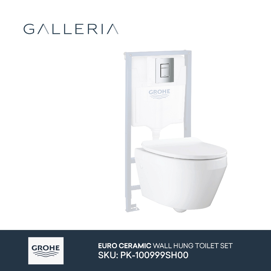 Jual Grohe Euro Ceramic Wall-Hung Toilet Set / Grohe Toilet Gantung Set ...
