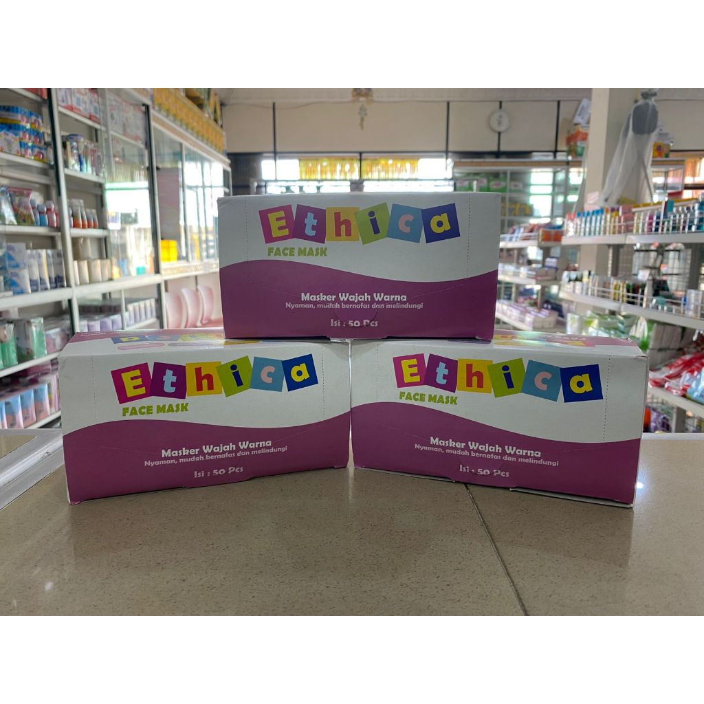 Jual Masker 3 ply Eticha warna putih | Shopee Indonesia