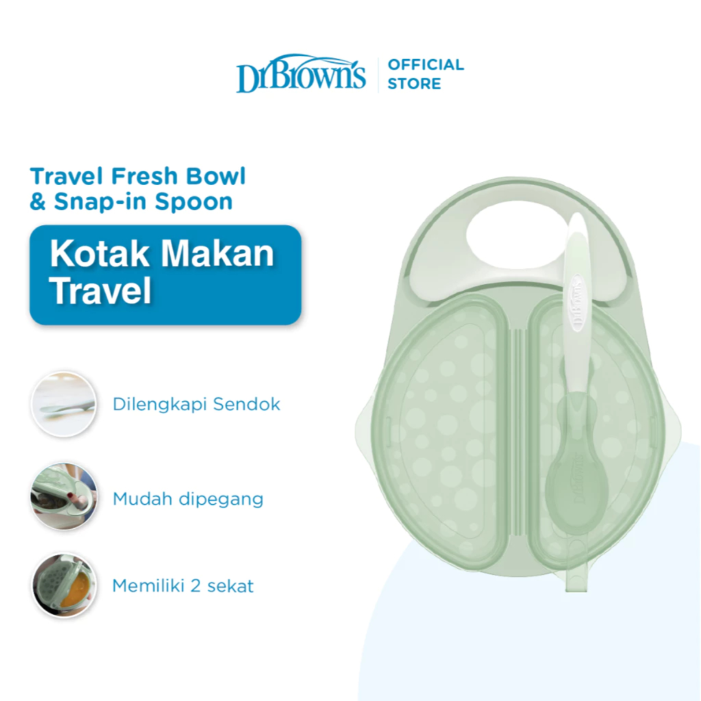 Jual Dr.Brown's Travel Fresh Bowl and Snap In Spoon | Shopee Indonesia