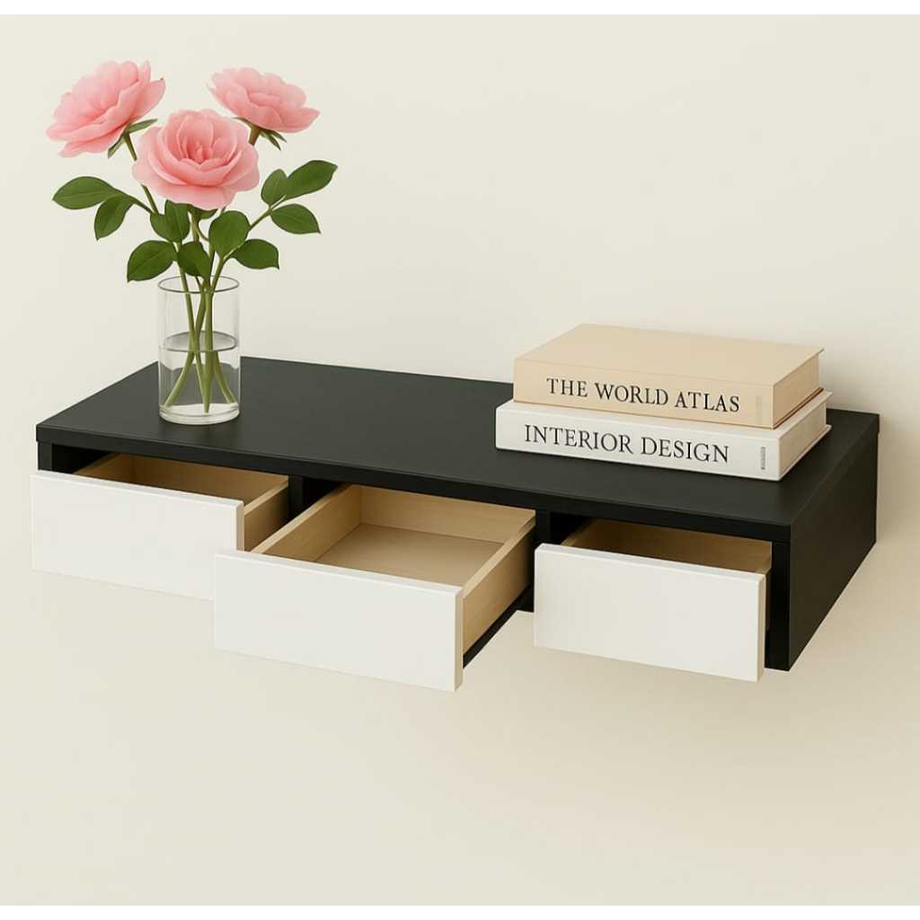 Jual Rak 3 Laci Ambalan Meja Rias Estetik Tempel Dinding Melayang ...