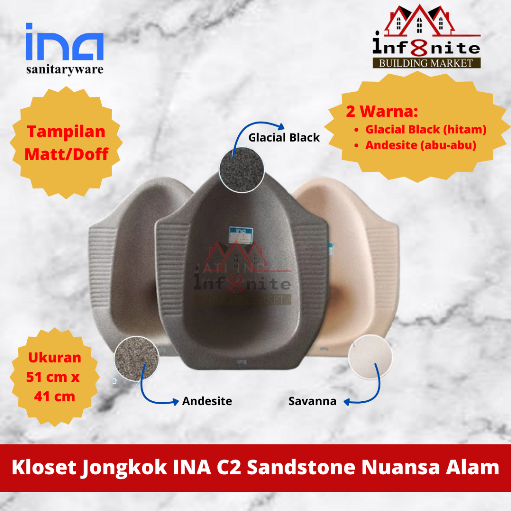 Jual Kloset Jongkok INA C2 Sandstone Series Closet WC Kamar Mandi ...