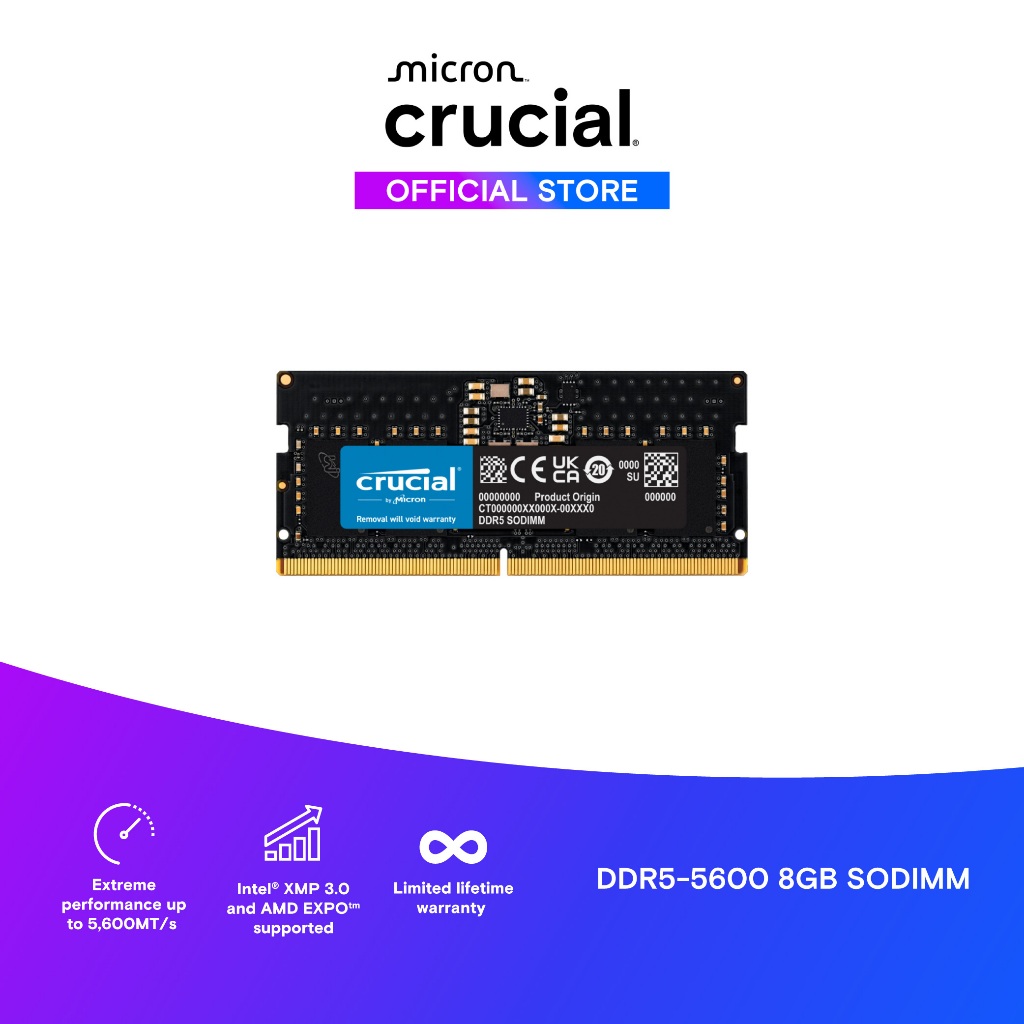 Jual Crucial SODIMM DDR5 8GB 16GB 32GB 48GB 5600Mhz CL46 Memory Laptop ...