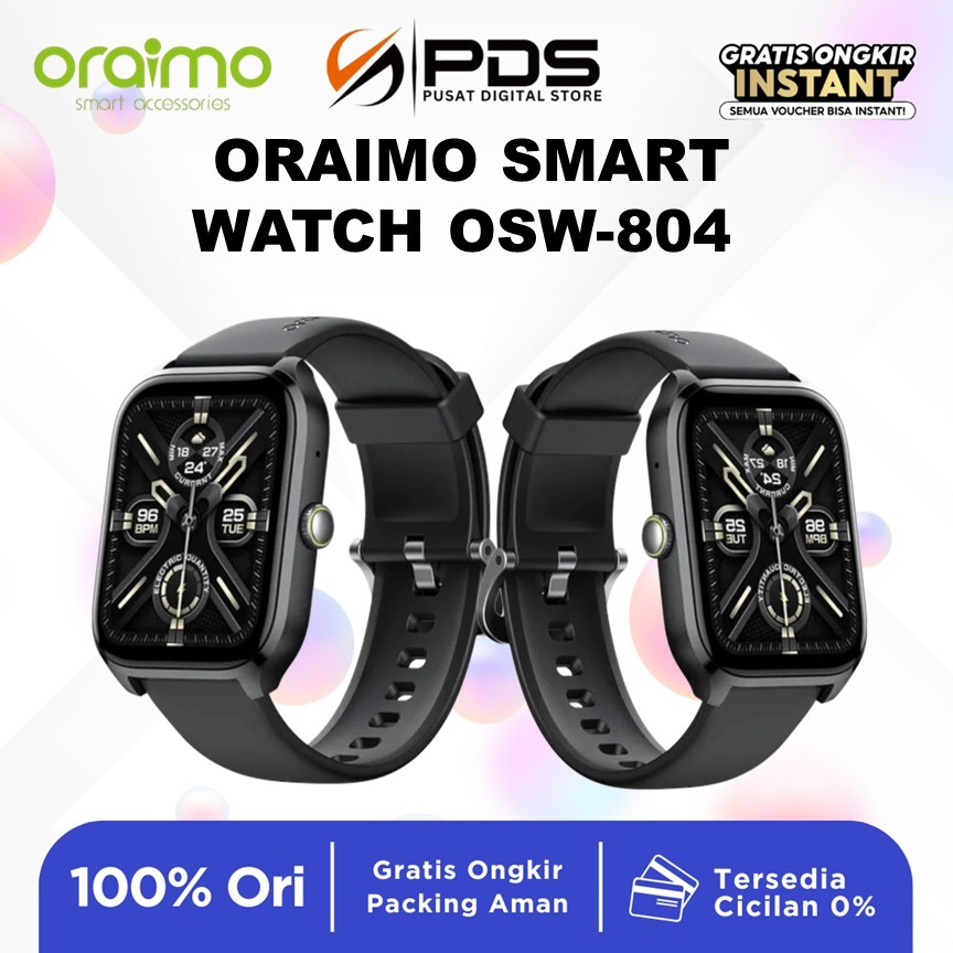 Jual Oraimo Smart Watch 5 Lite OSW -804 Layar 2.01" Bluetooth 100+ Mode Olahraga Tahan Lama ...
