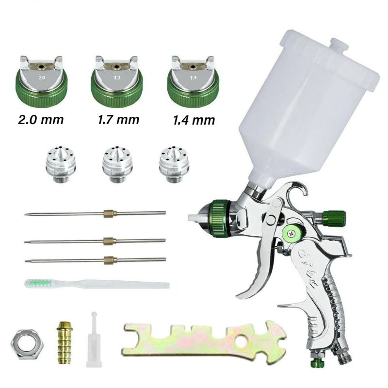Jual SPRAY GUN HVLP 3 IN 1 NOZZLE SPET CAT 600ML 1.4 / 1.7 / 2.0 mm ...