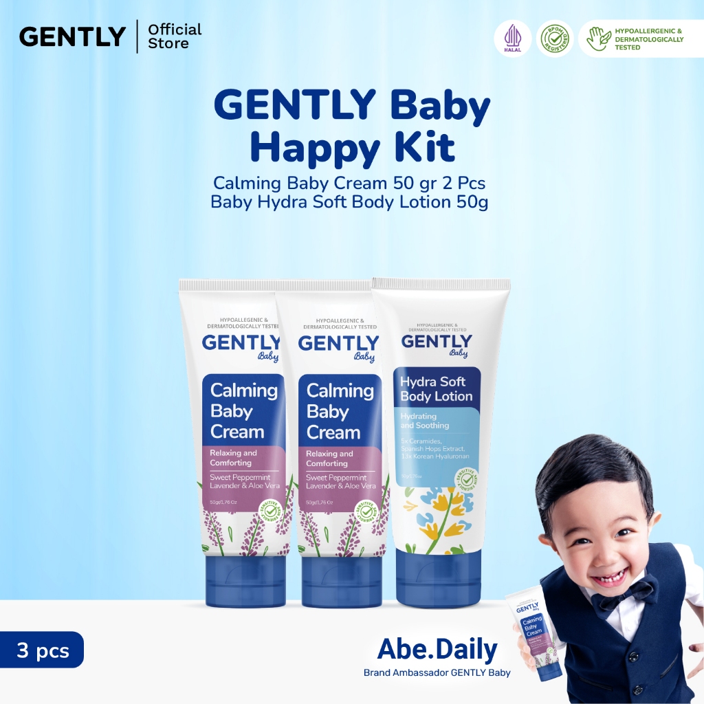 Jual GENTLY Baby Happy Kit | Paket Calming Baby Cream 50g Krim Bayi ...