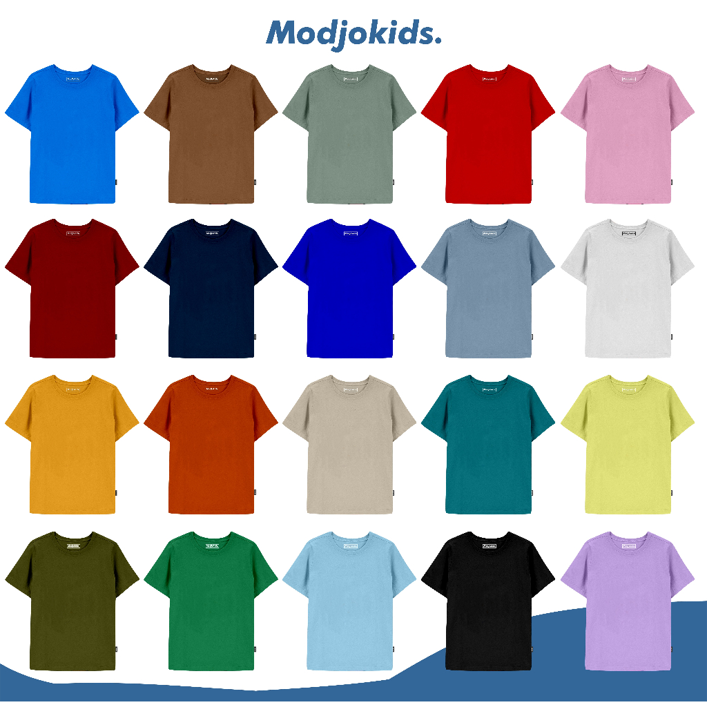 Jual Kaos Polos Anak Laki Laki Atasan Baju Polosan Basic Tee Perempuan Usia 2 - 12 Tahun Cotton ...