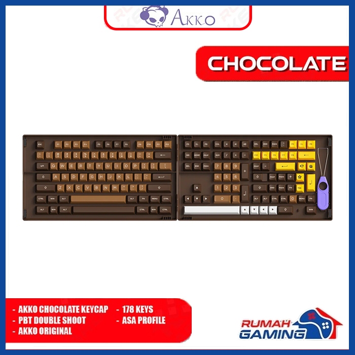 Jual AKKO - ASA - Chocolate - Pbt Double Shot - 178 Key - Keycap ...