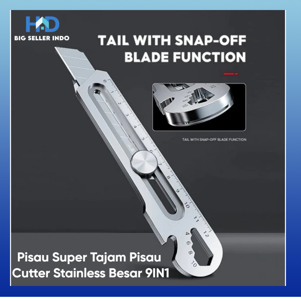 Jual BS Pisau Super Tajam Pisau Cutter Stainless Besar 9IN1 / Sliding ...