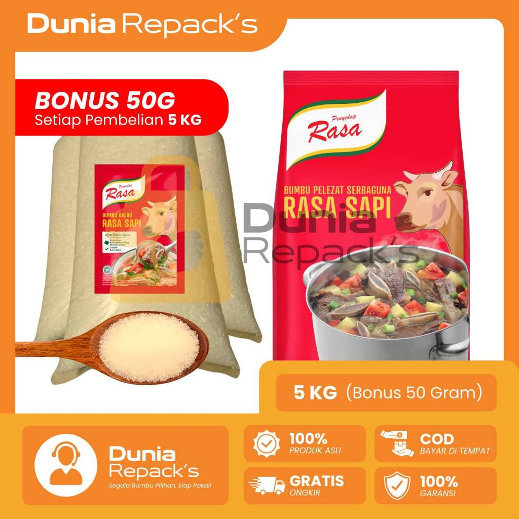 Jual Kaldu Sapi Penyedap Rasa Repack Kemasan 5KG Asli Original 100% ...