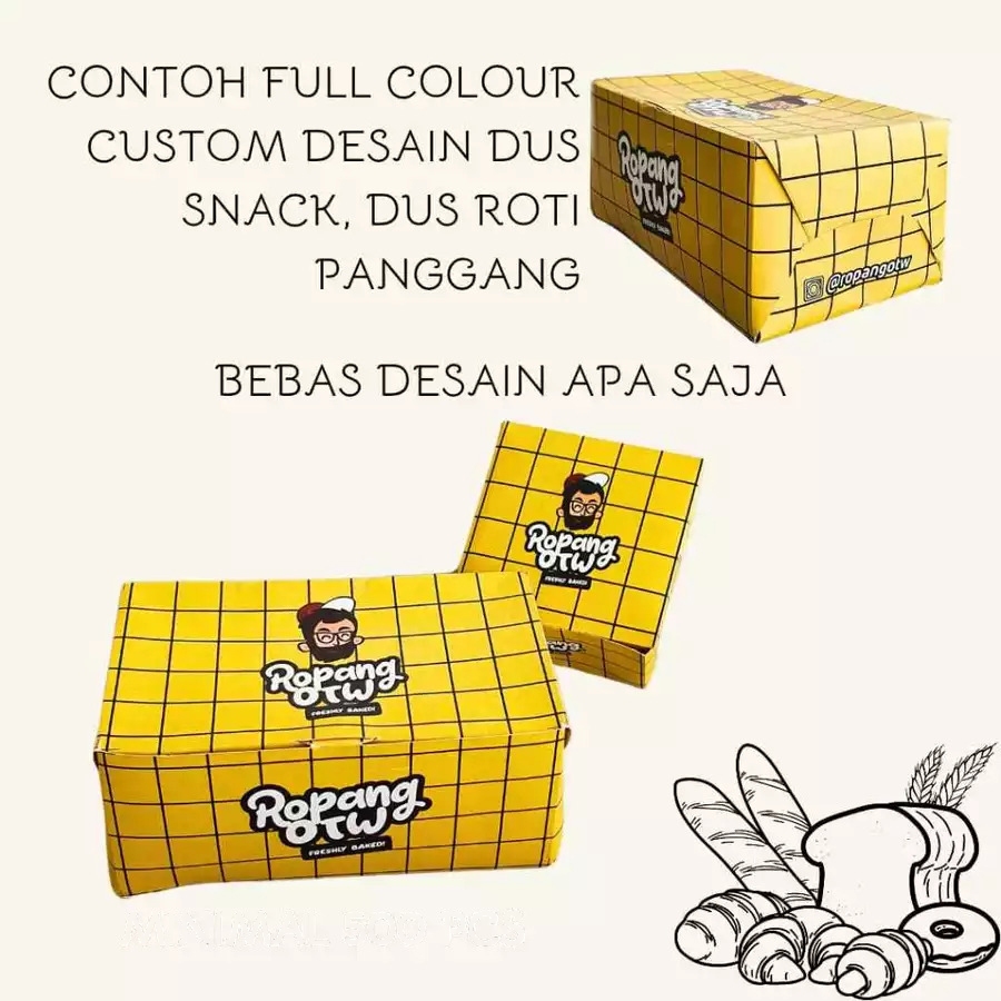 Jual Box Dus Paper Kotak Makanan Catering Motif Custom Duplek 250 Gram ...