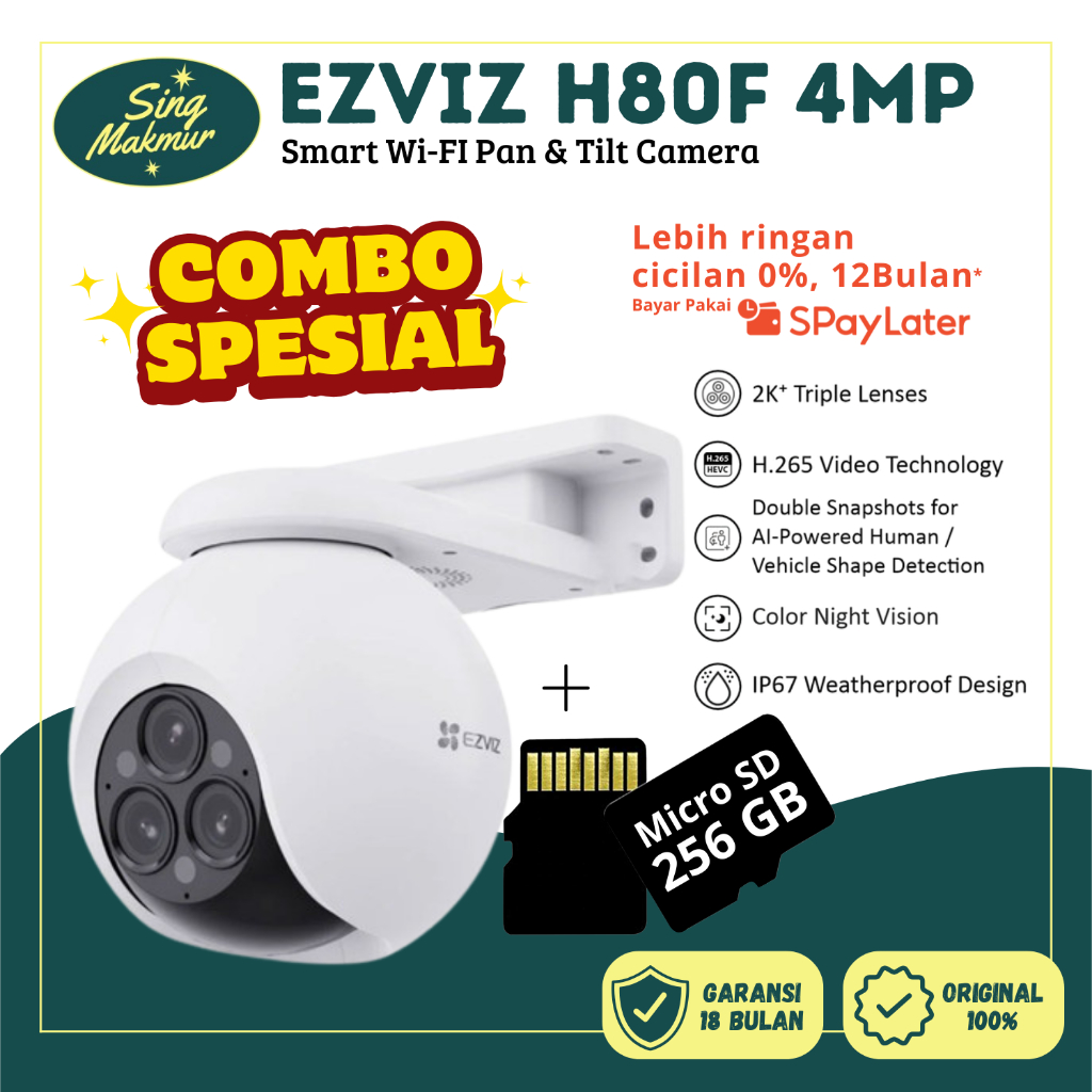 Jual Ezviz H80F Multi 2K+ 4MP Smart Home Wi-Fi Pan & Tilt IP Camera ...