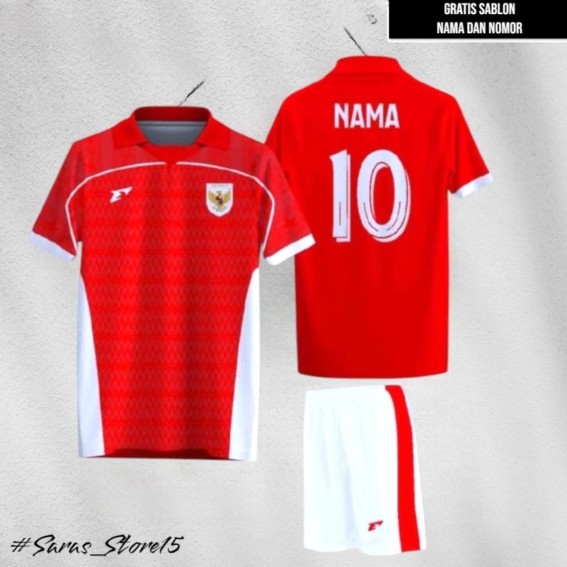 Jual kostum setelan Jersey timnas Indonesia 2025 terbaru gratis sablon ...