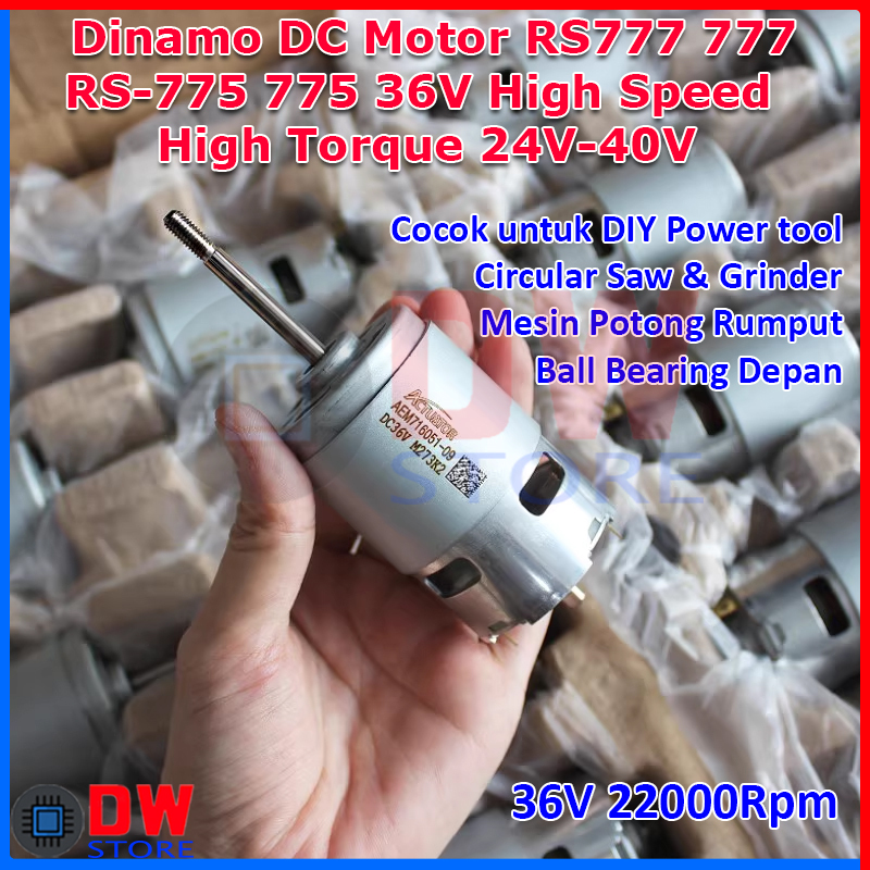 Jual Dinamo DC Motor RS-775 775 36V 24V-40V Potong Rumput Grinder Table ...