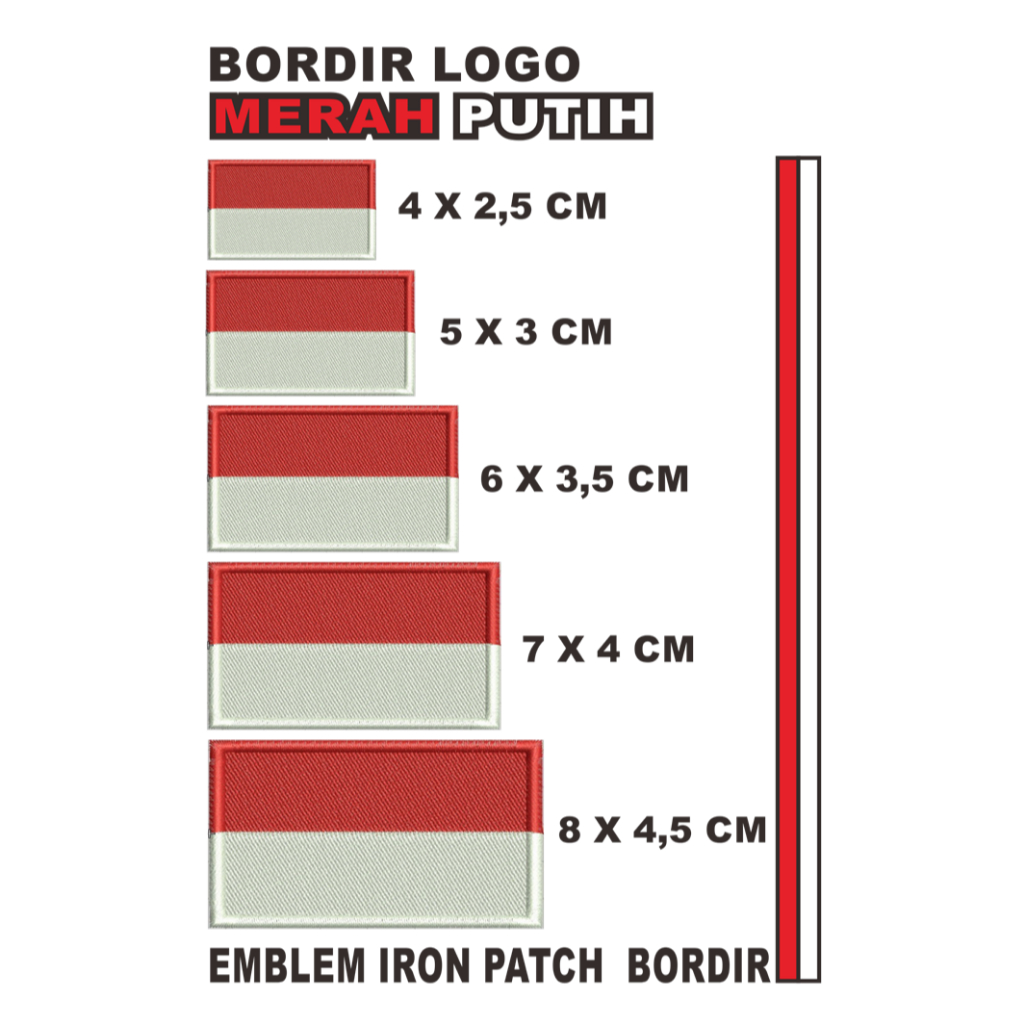Jual EMBLEM IRON PATCH BENDERA MERAH PUTIH / BORDIR PRESS SETRIKA ...