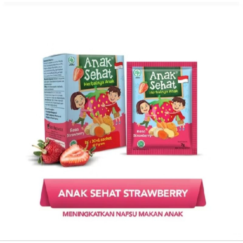 Jual Jamu Anak Sehat Rasa Strawberry Isi 10 Sachet - Meningkatkan Nafsu ...
