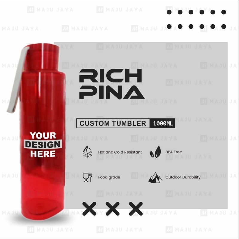 Jual Botol Minum Plastik / Botol Minum Rich Pina / Botol Segitiga 500ml ...