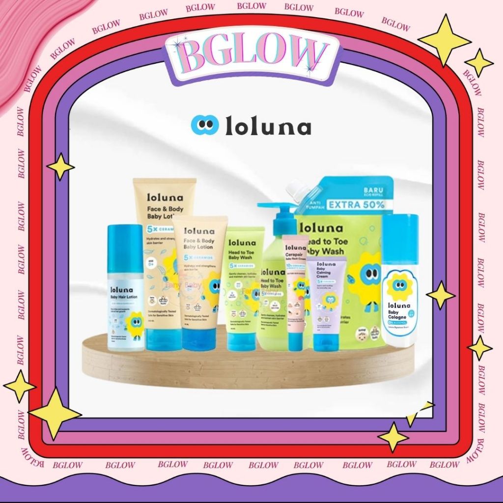 Jual LOLUNA Head to Toe Baby Wash Face Body Lotion Hair Lotion Cerapair ...