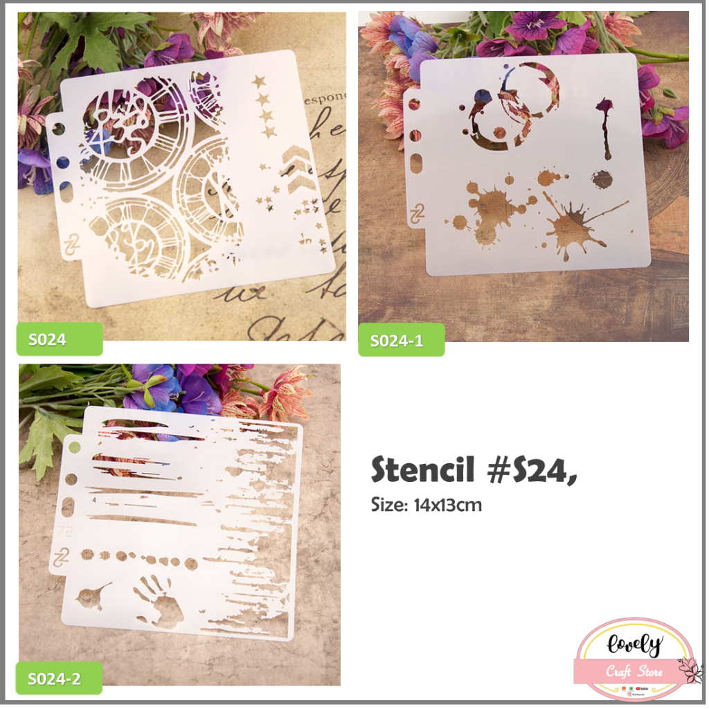 Jual LovelyCraftStore | S24 plastic stencil cetakan stensil lukis, craft, kue cake, scrapbook ...