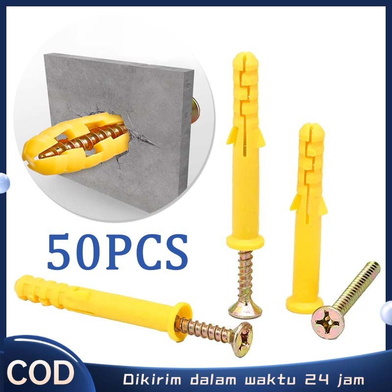 Jual 50 Set Sekrup Dinding Tembok Vischer Set Piser Set Baut Skrup ...