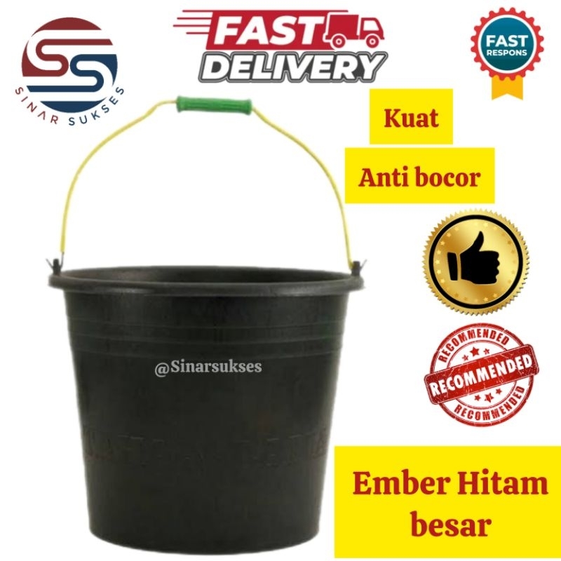 Jual Ember Hitam Besar Anti Pecah Tebal/ Ember hitam Jumbo/Ember hitam ...