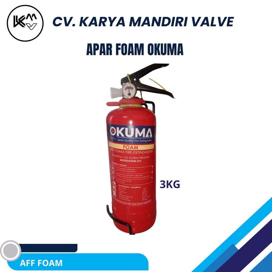 Jual APAR 3 KG OKUMA AFF FOAM PEMADAM KEBAKARAN TABUNG PEMADAM API ...