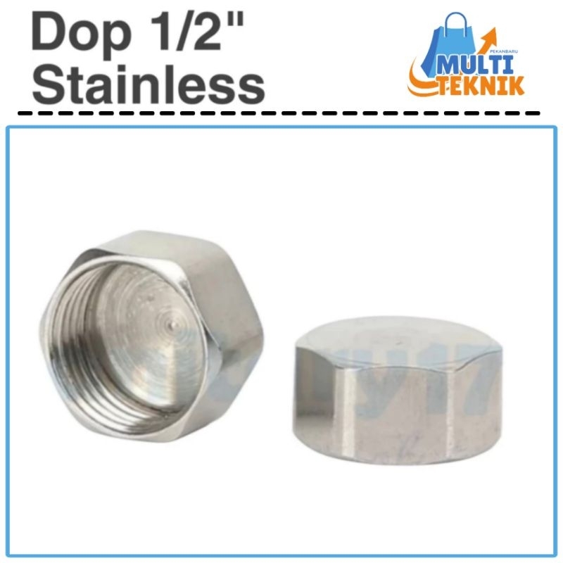 Jual Tutup Paralon Nepel Dop Stainless 1/2" Penutup Drat Dalam Anti ...