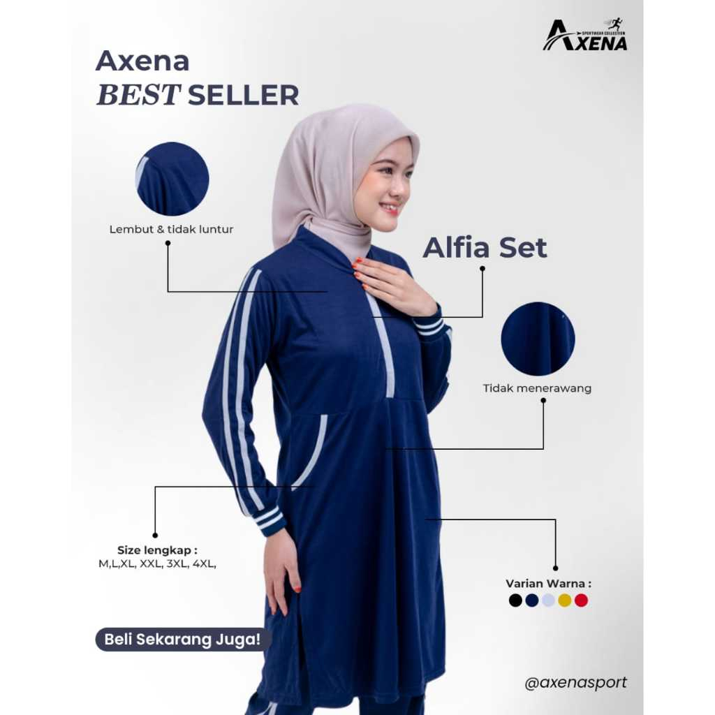 Jual NEW!!! ALFIA Baju Set Olahraga Muslimah - AXENA Sport | Shopee Indonesia