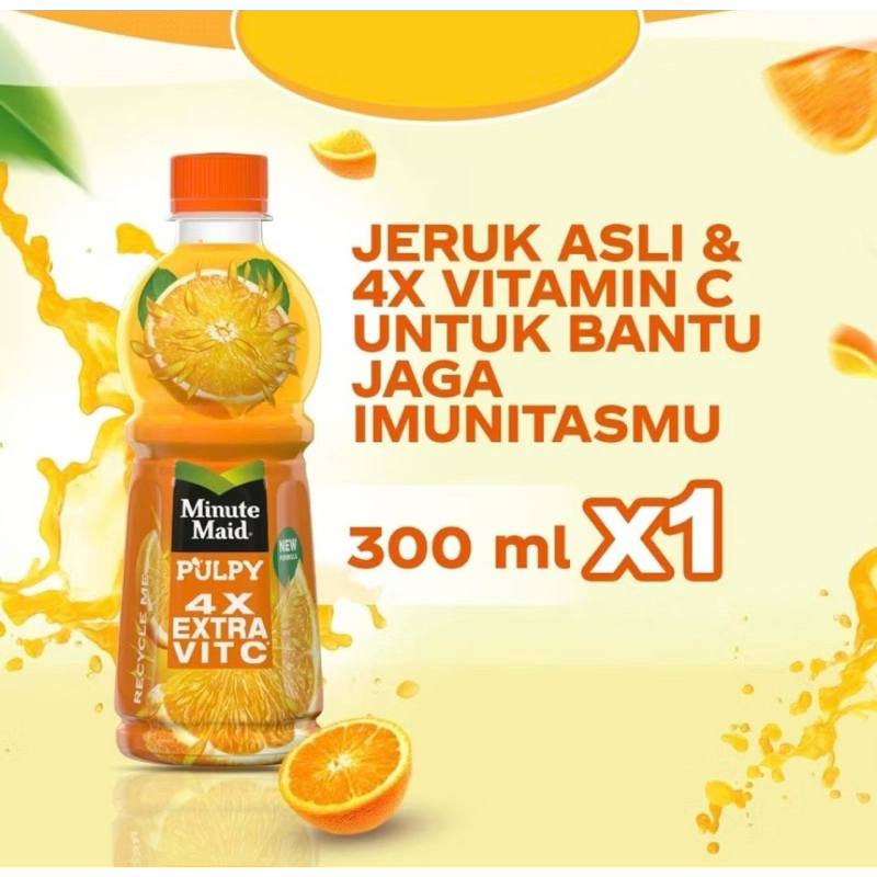 Jual minute maid pulpy orange 4x extra vit c minuman jeruk berbulir ...