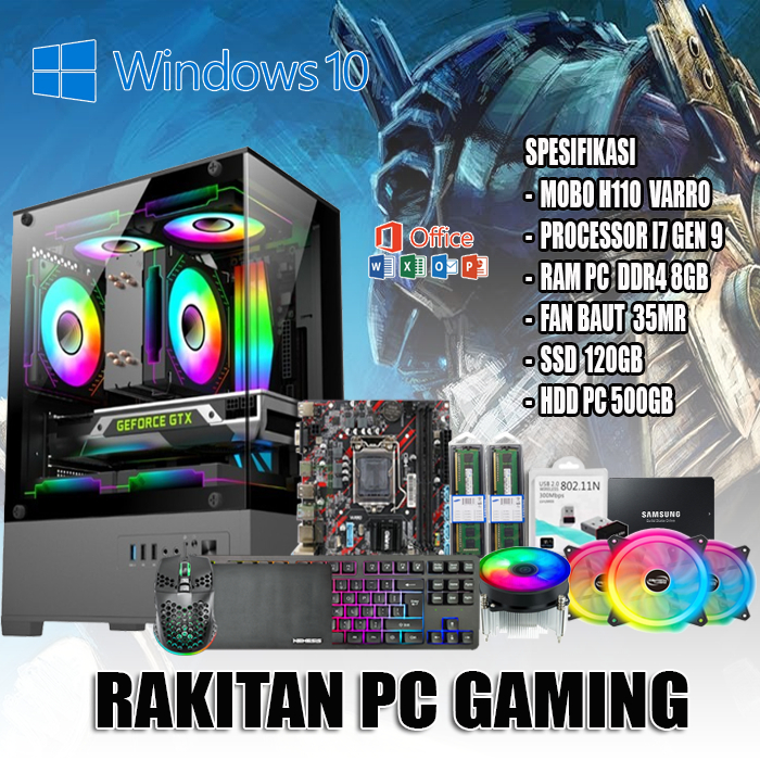 Jual PC KOMPUTER RAKITAN Fullset EDITING GAMING LGA 1151 VARRO Plus PSU ...
